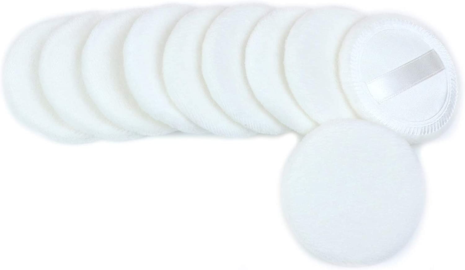 10 Pack Makeup Powder Puffs Washable Satin Velour Powder Pads with ...