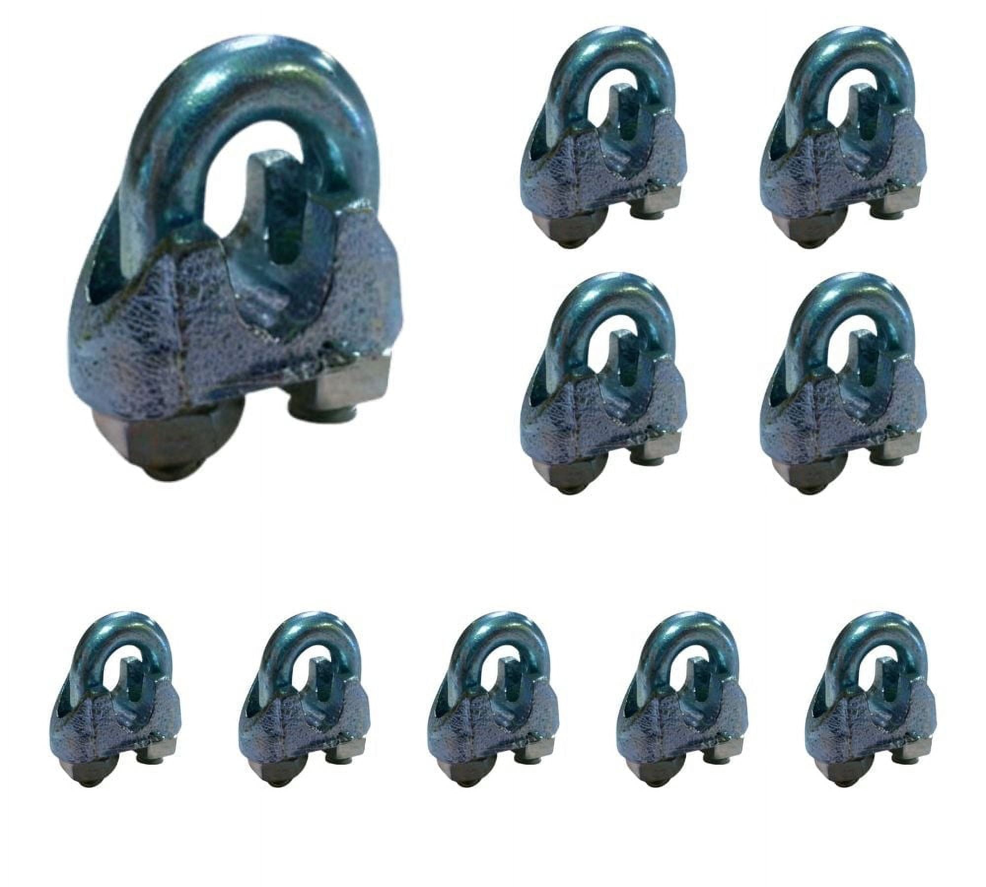 (10 Pack) Malleable Wire Rope Clips 1/4", Wire Rope Turn Back 7.00 ...