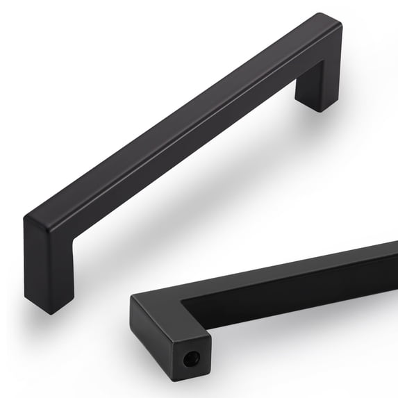 10 Pack Matte Black Cabinet Handles – 5 Inch Center to Center, Solid ...