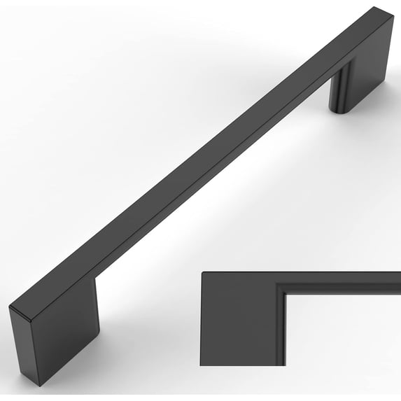 10 Pack Matte Black Cabinet Pulls 5 Inch(128MM) Hole Centers Kitchen ...