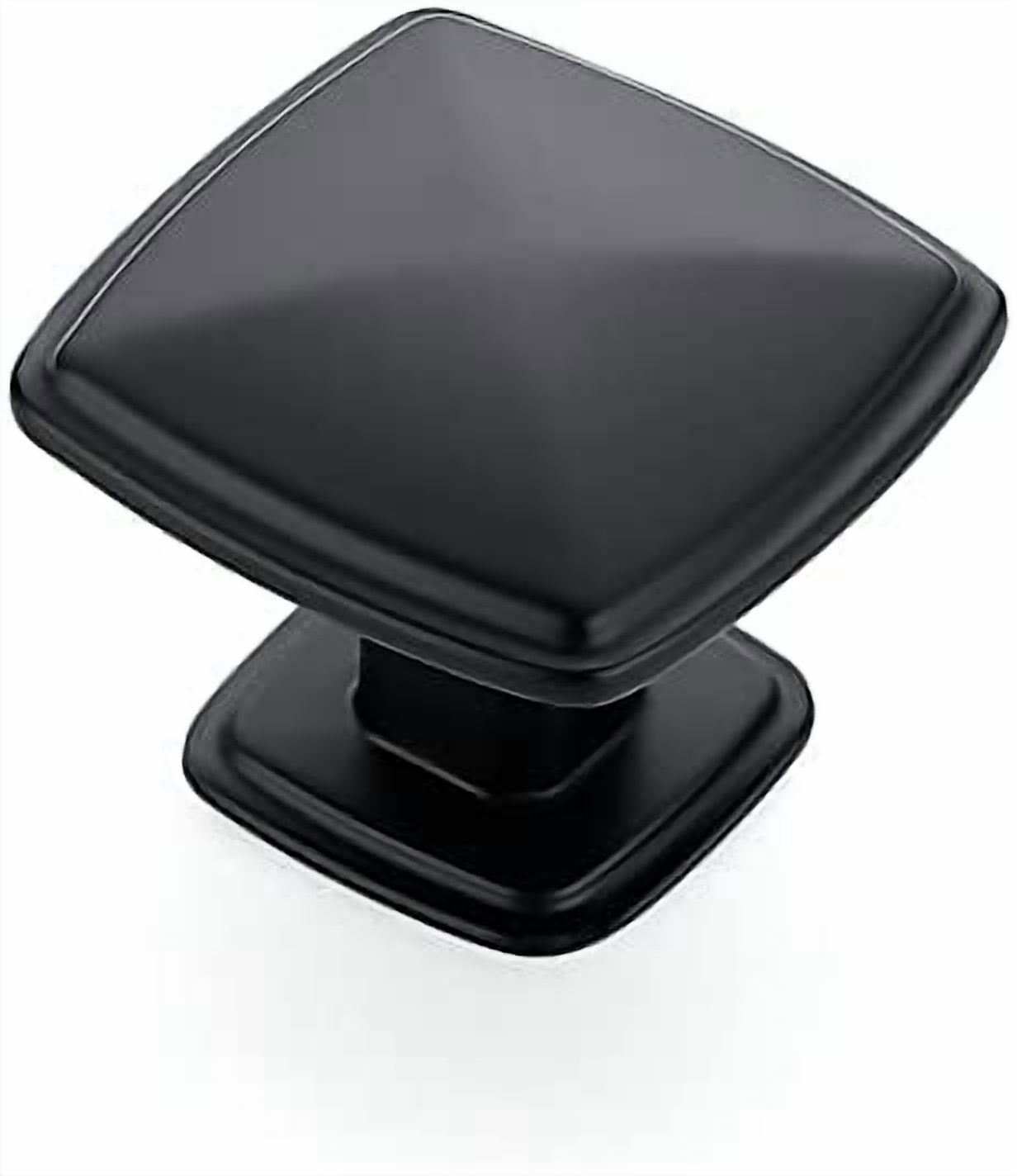 10 Pack Matte Black Kitchen Cabinet Square Knob Single Hole Cabinet ...