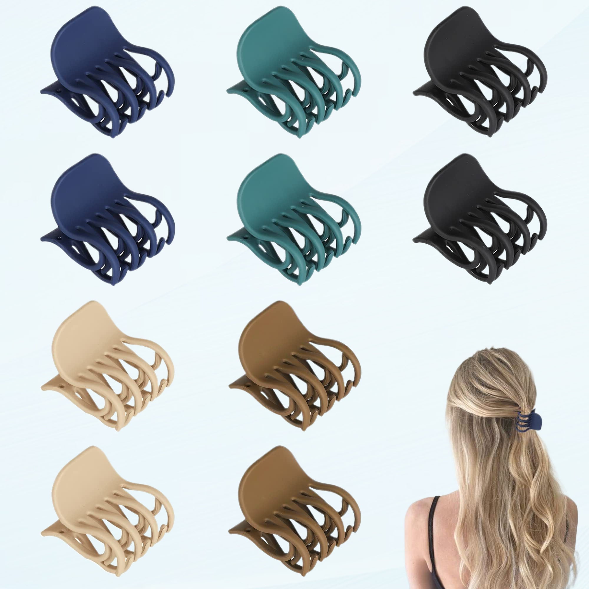 10 Pack Medium Hair Clips for Thin Fine Hair, Non Slip Claw Hair Clips ...
