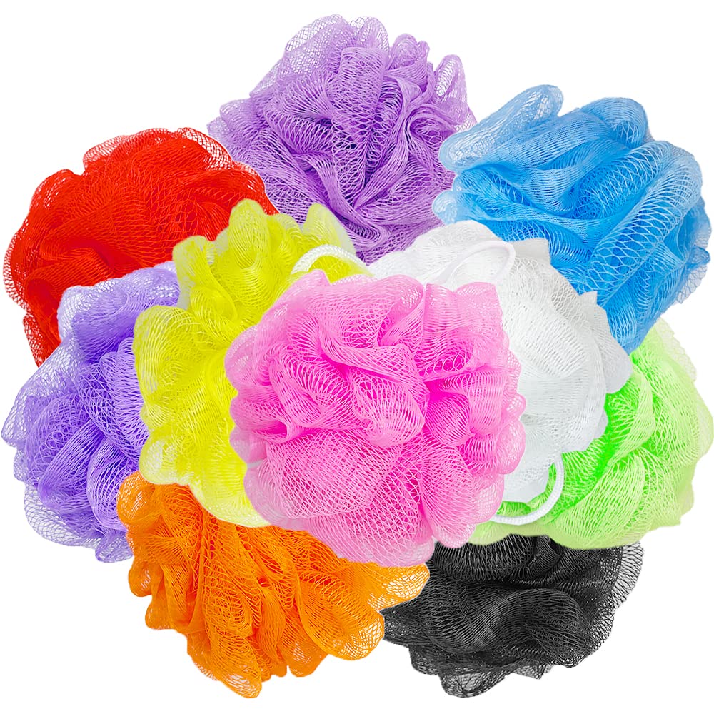 10 Pack Mesh Bath Sponges,Soft Bath Shower Loofah Sponge,Colorful ...