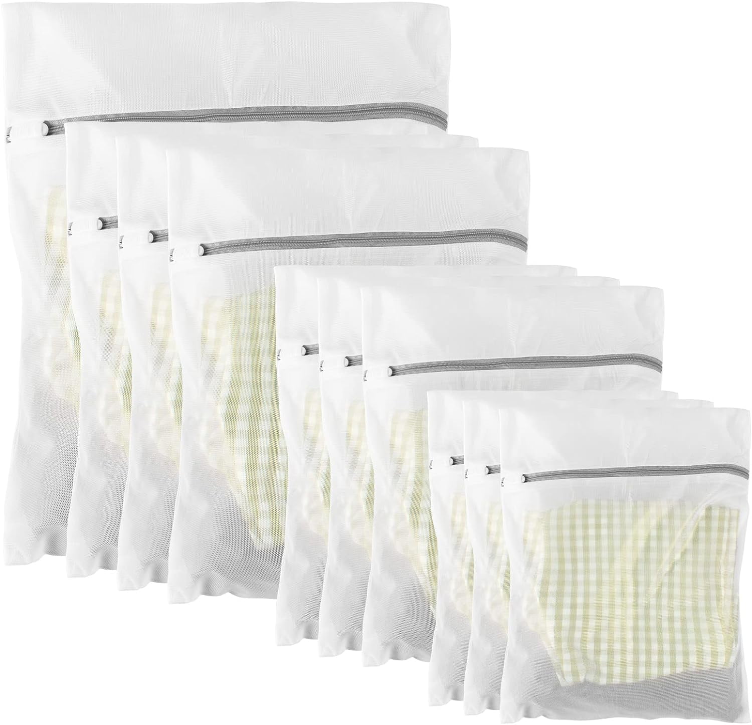10 Pack Mesh Laundry Bags for Delicates with Non Rust Zipper- White ...