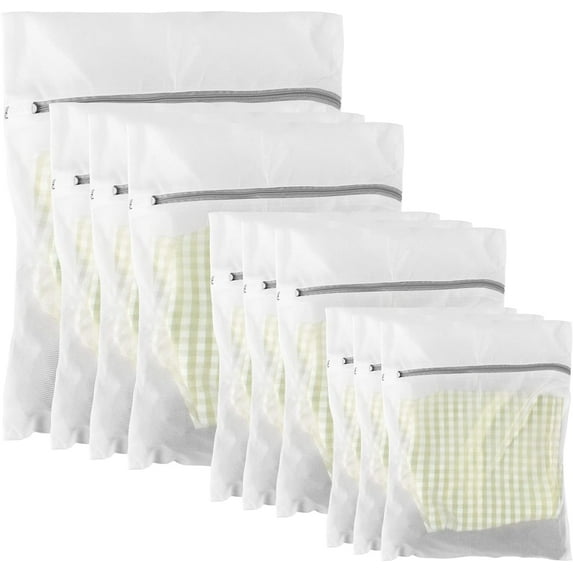 10 Pack Mesh Laundry Bags for Delicates with Non Rust Zipper- White ...