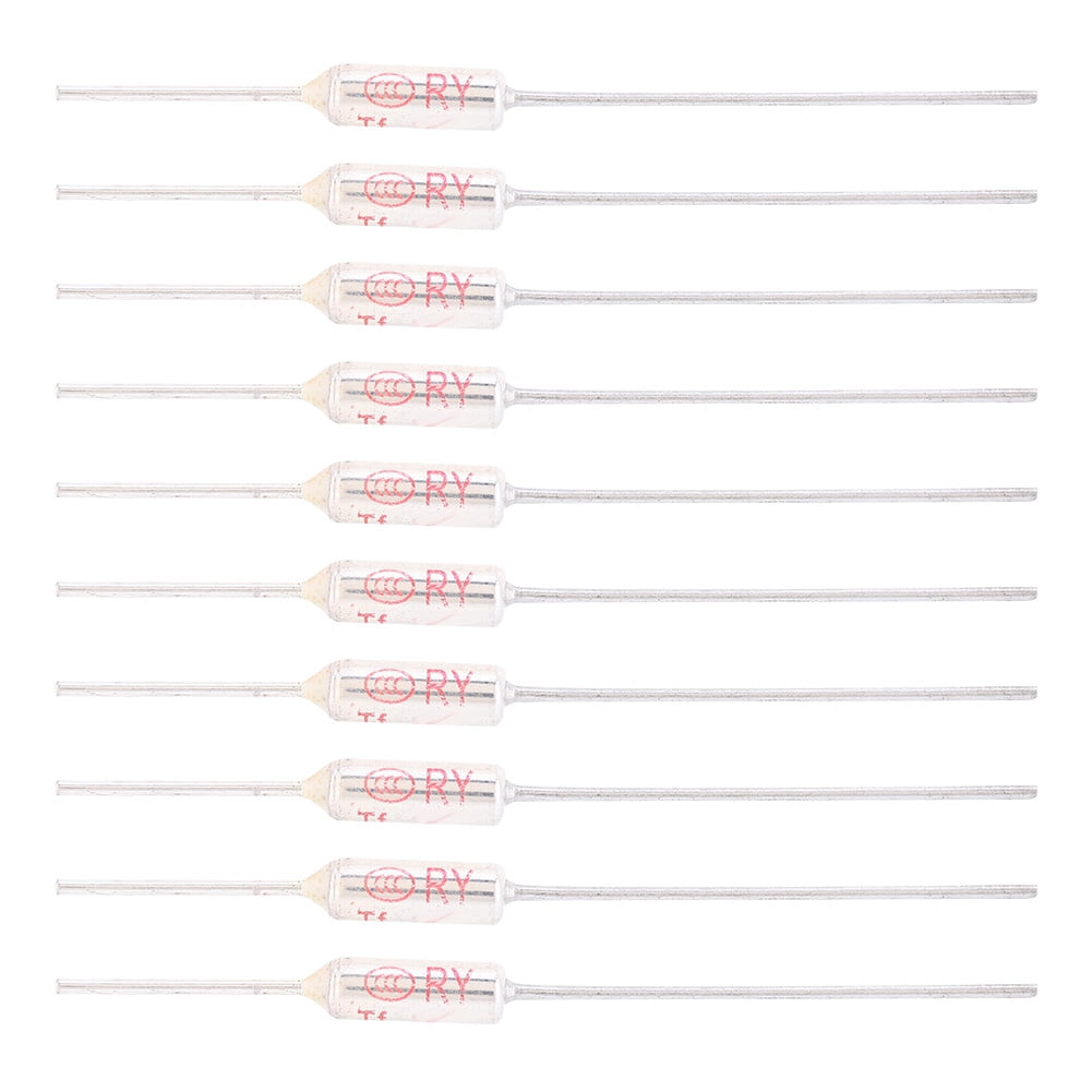 10-Pack Metal Encased Thermal Fuse Cutoff 250VAC 10A Temperature ...