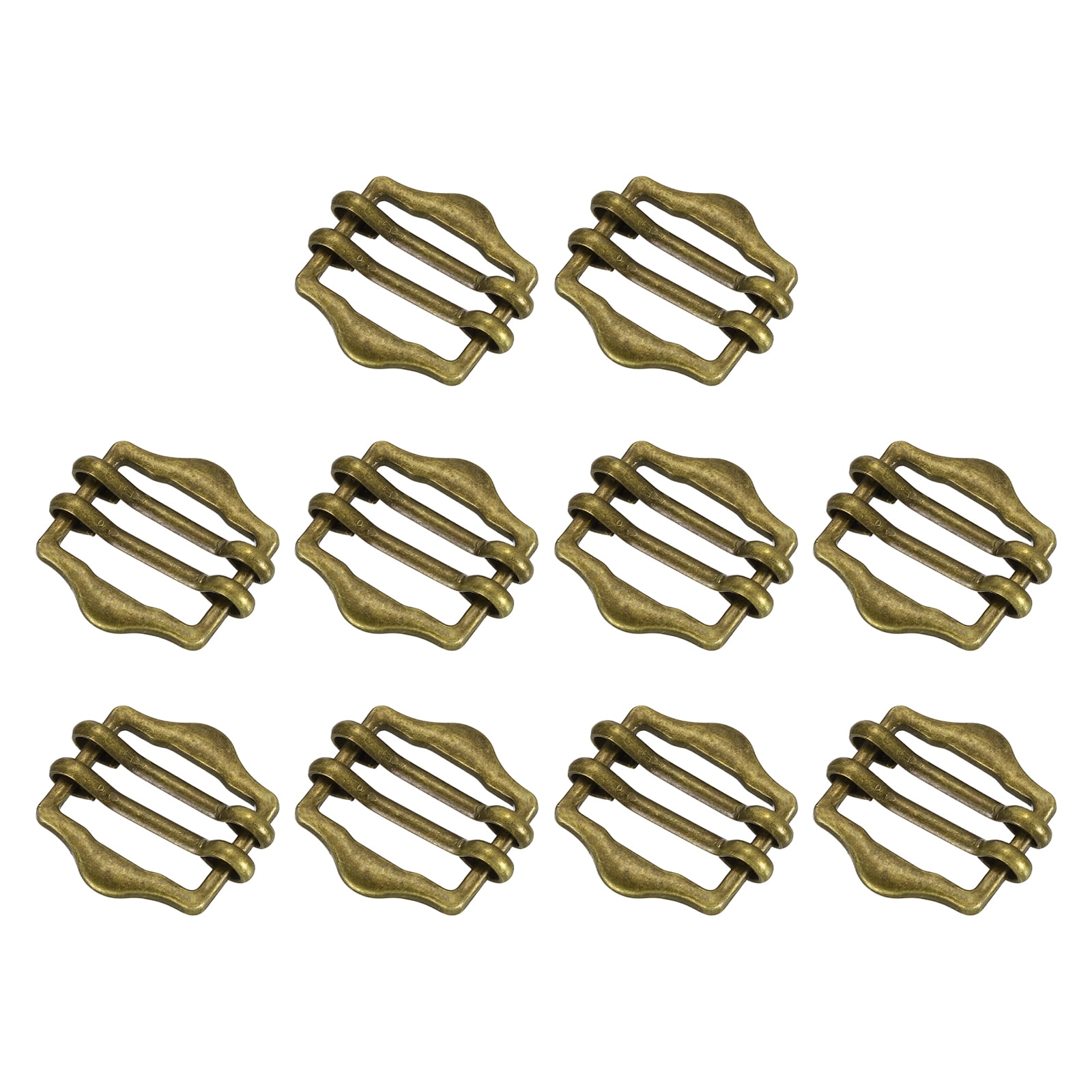 10 Pack Metal Slide Buckles, 15mm Double-Pin Webbing Strap Roller ...