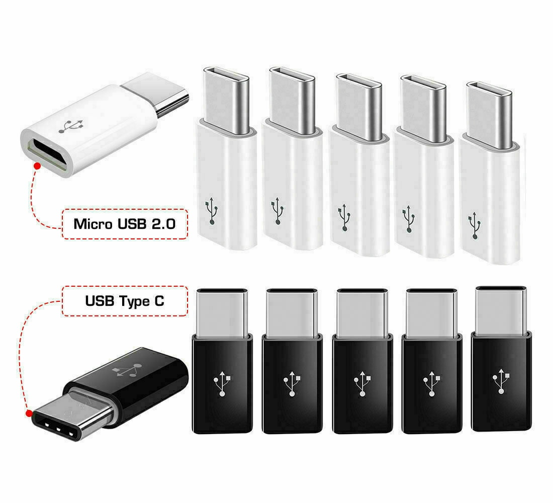 10 Pack Micro USB to Type C Adapter Converter Micro-B to USB-C ...