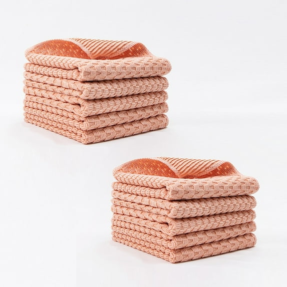 10 Pack Microfiber Cleaning Towels | Pinstripe Kitchen Dishcloths ...