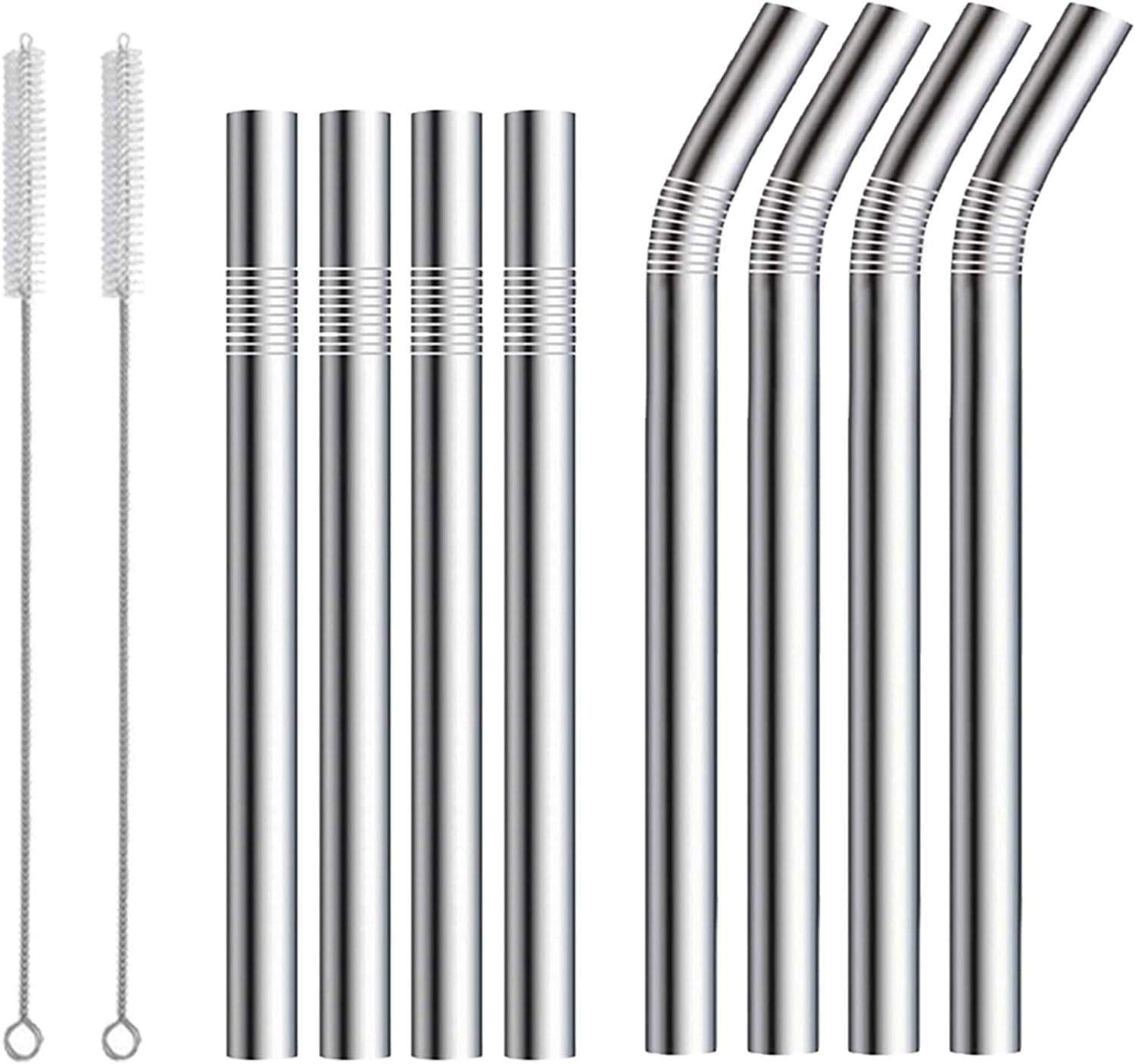 10 Pack Milkshake Straws & Smoothie Straws,Reusable Drinking Straws ...