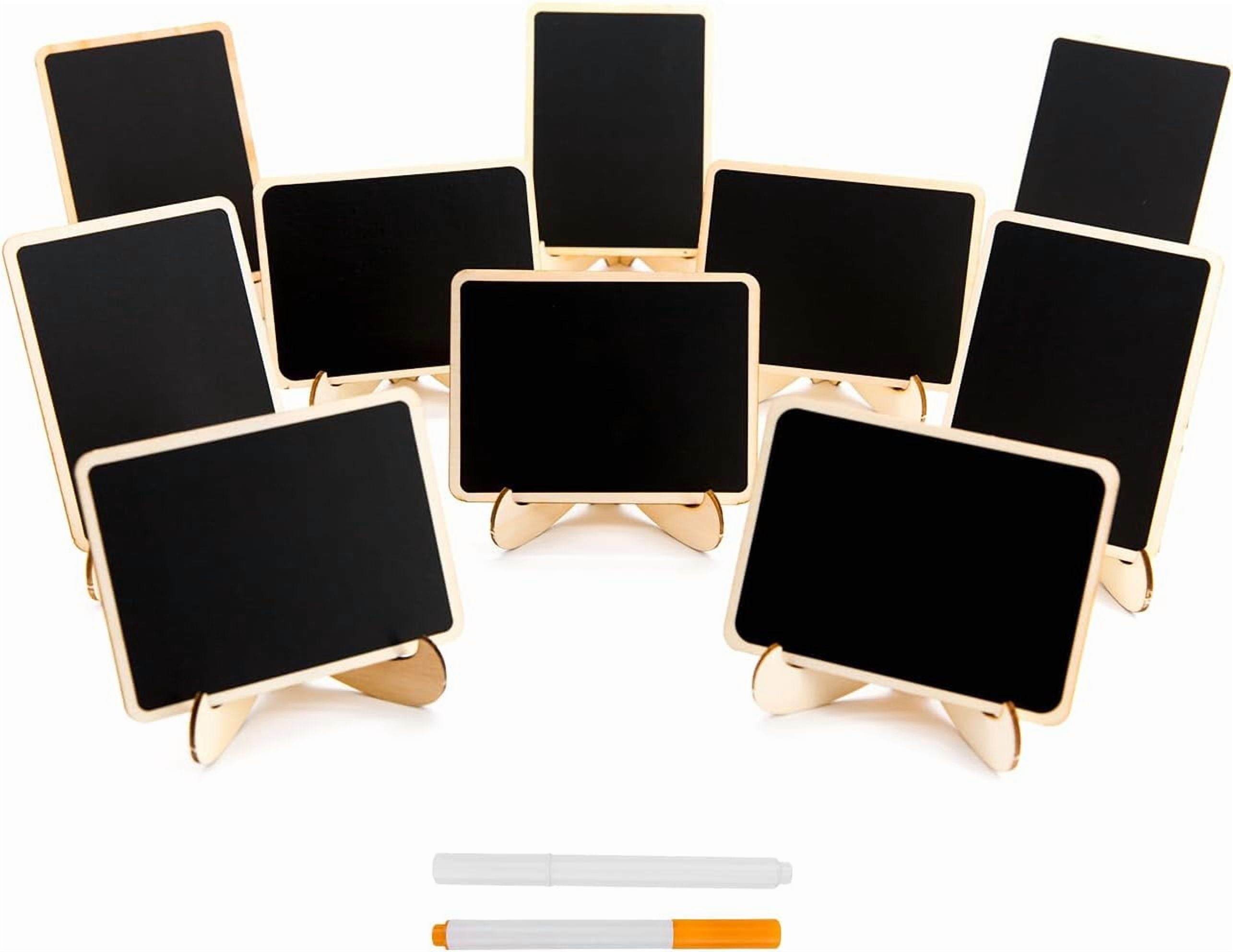10 Pack Mini Chalkboards Signs with Easel Stand, Small Rectangle ...