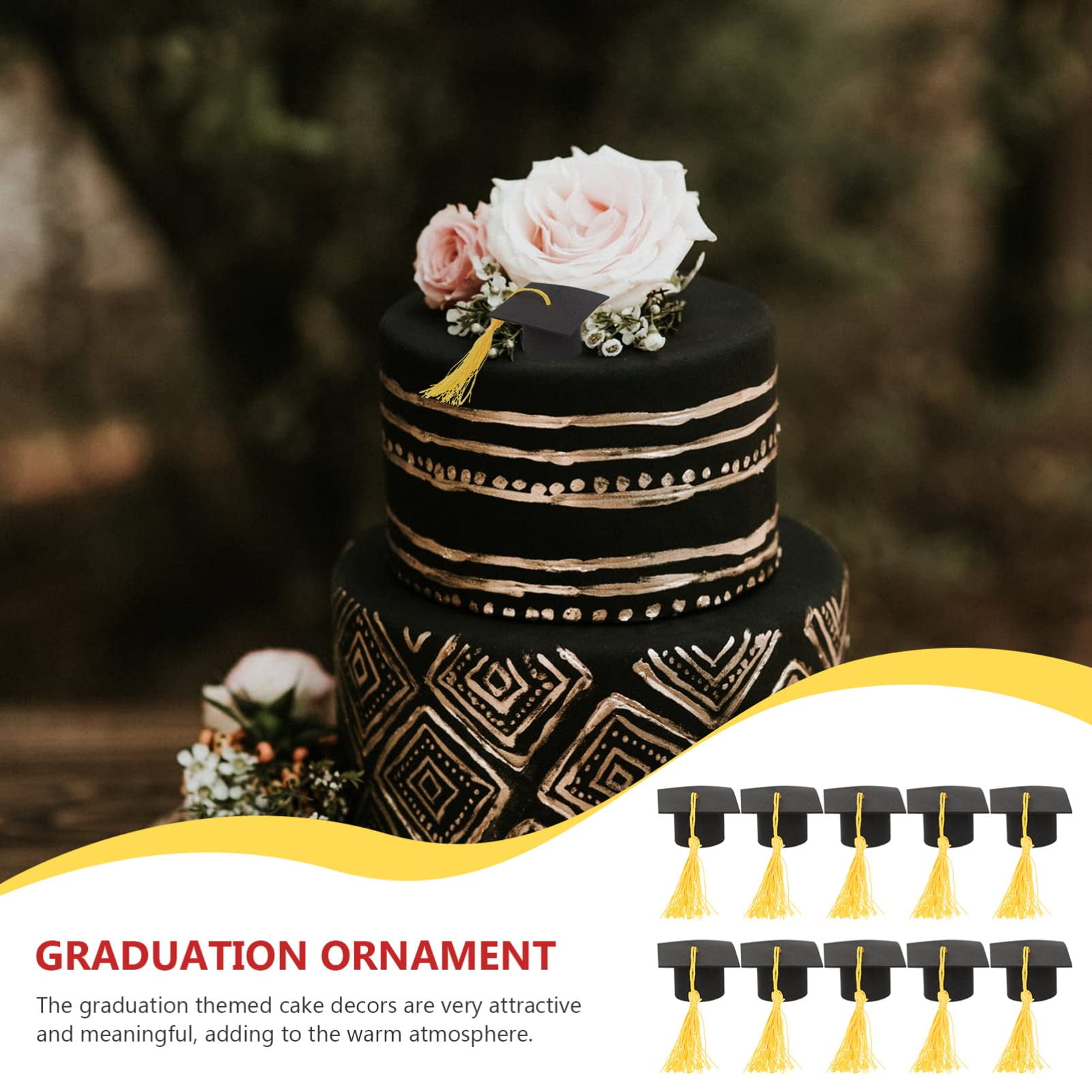 10 Pack Mini Graduation Cap for Craft Small Graduation Hats with Blue ...