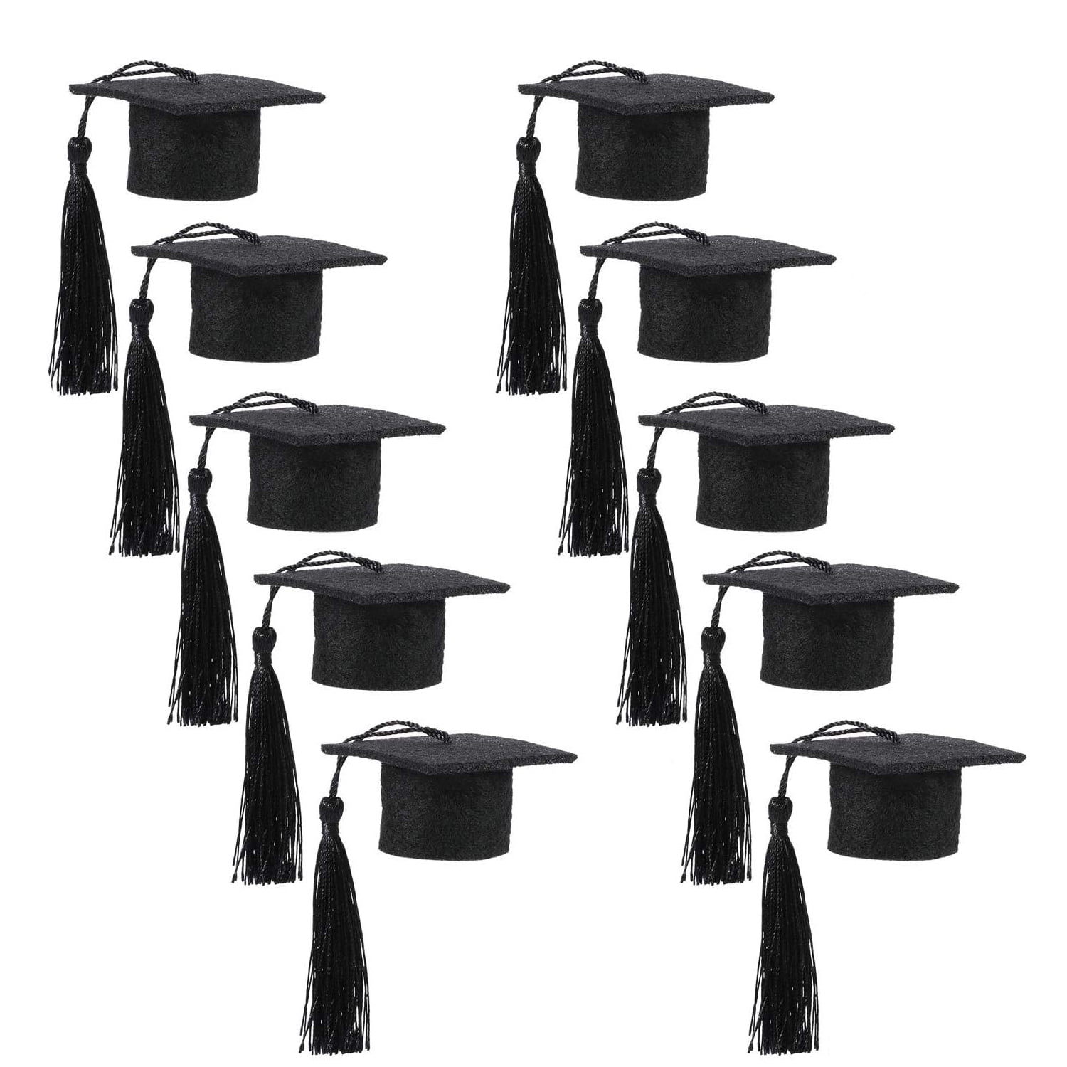 10 Pack Mini Graduation Cap for Craft Small Graduation Hats with Black ...