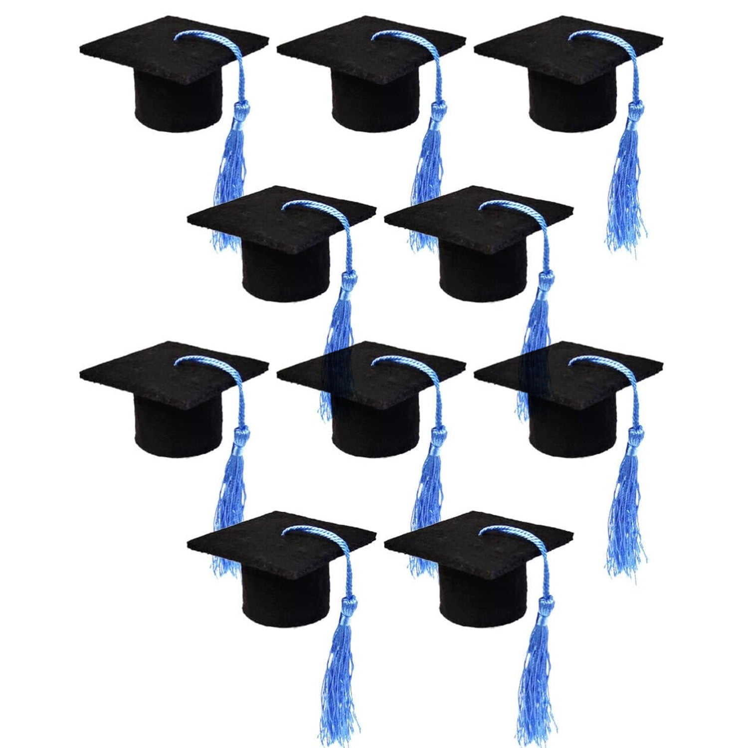 10 Pack Mini Graduation Cap for Craft Small Graduation Hats with Blue ...