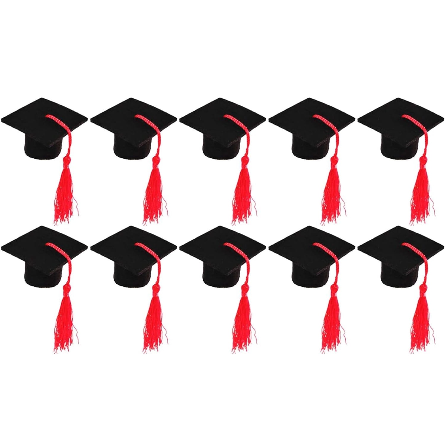 10 Pack Mini Graduation Cap for Craft Small Graduation Hats with Red ...
