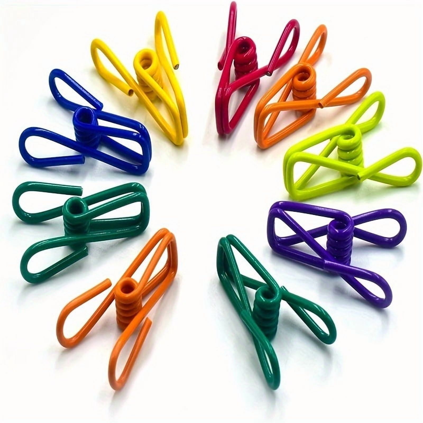 10-Pack Mixed Color Utility Clips – 2-Inch PVC-Coated Multipurpose Bag ...