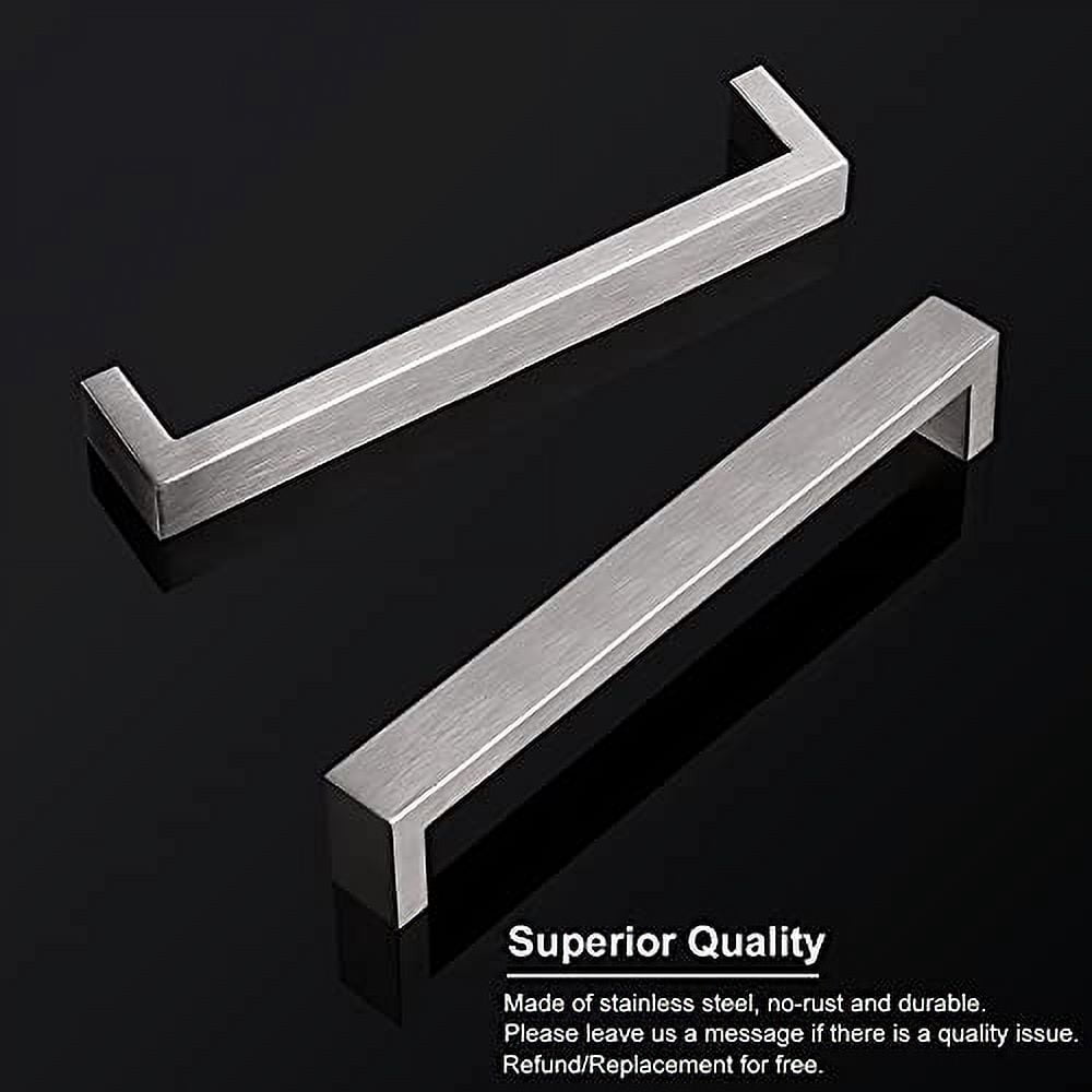 10 Pack Modern Drawer Pulls, Brushed Nickel Kitchen Cabinet Handles for ...