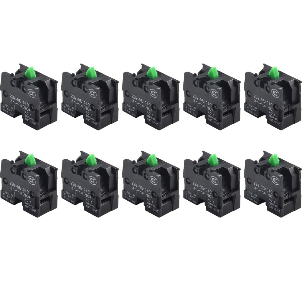 10 Pack Momentary Push Button Contact Blocks for Electrical ...