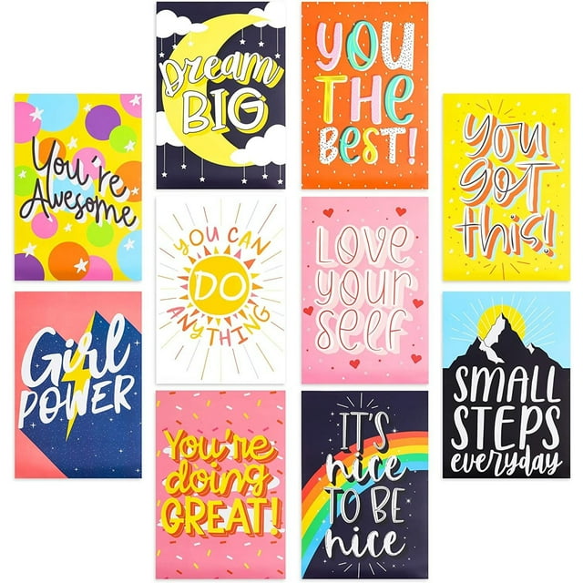 10 Pack Motivational Poster for Teens, Inspirational Positive Quotes ...