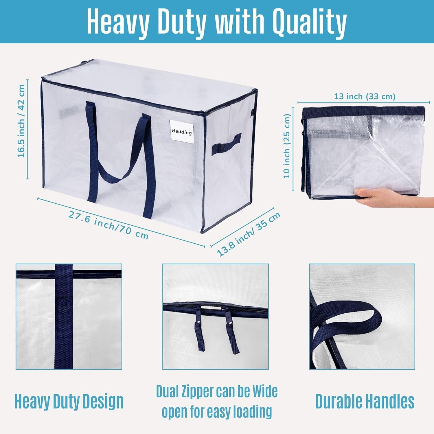 10 Pack Moving Bags and Large Christmas Storage Bins with lids ...