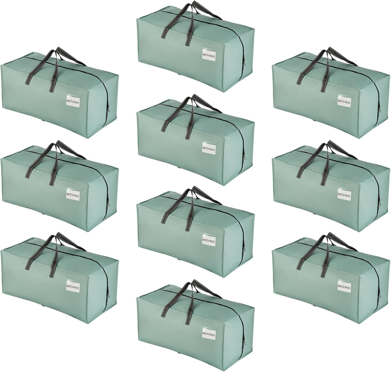 10 Pack Moving Bags w/Backpack Straps, Moving Boxes & Storage Bins ...