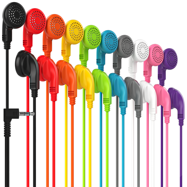 10 Pack Multi Color Kid's Wired Earphone Headphones, Individually ...