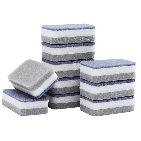 10-Pack Multi-Surface Scouring Sponge Pads, Heavy-Duty Dish Washing ...