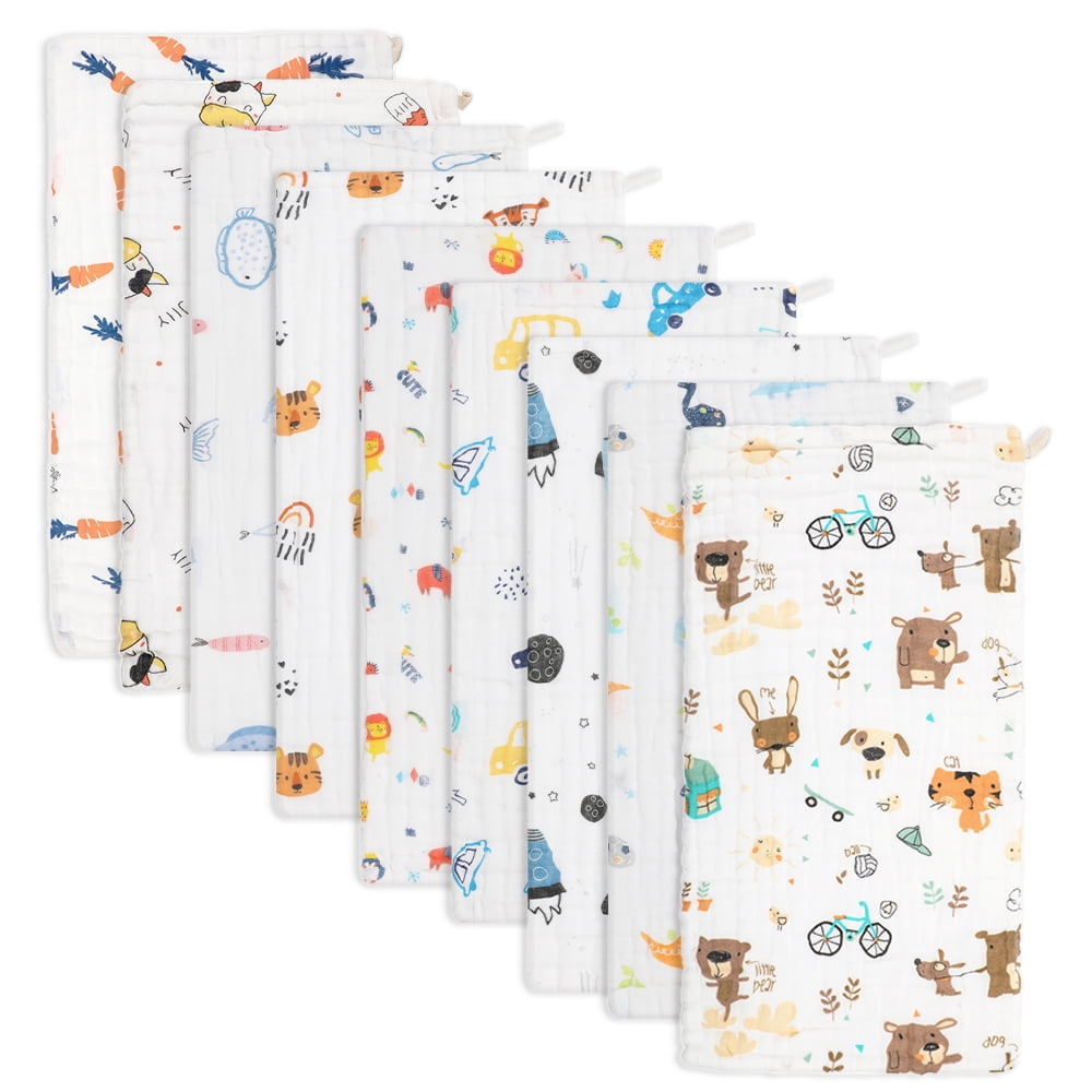 10 Pack Muslin Burp Cloths for Babies, 100% Cotton, 20''X10'', 6 Layers ...