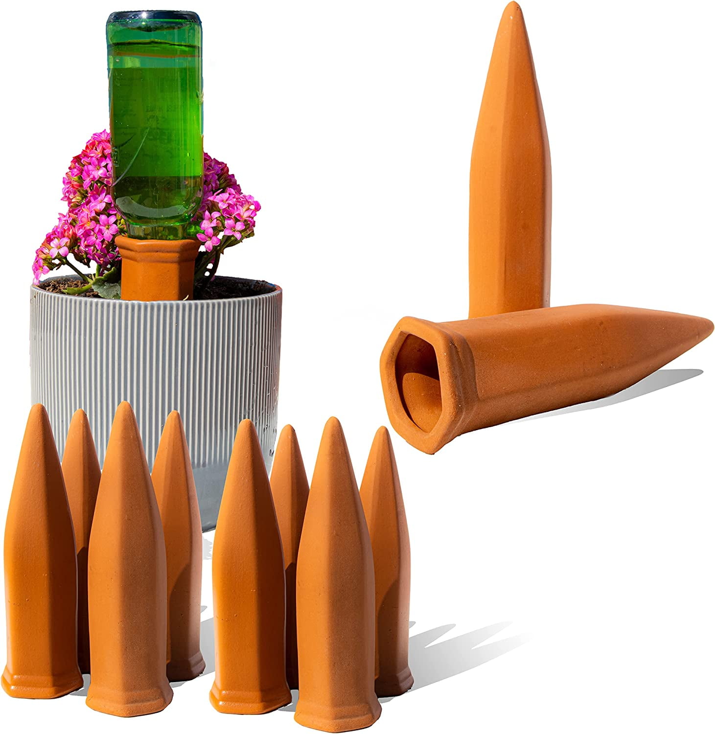 10-Pack Natural Self Watering Spikes - Terracotta - Automatic Plant ...