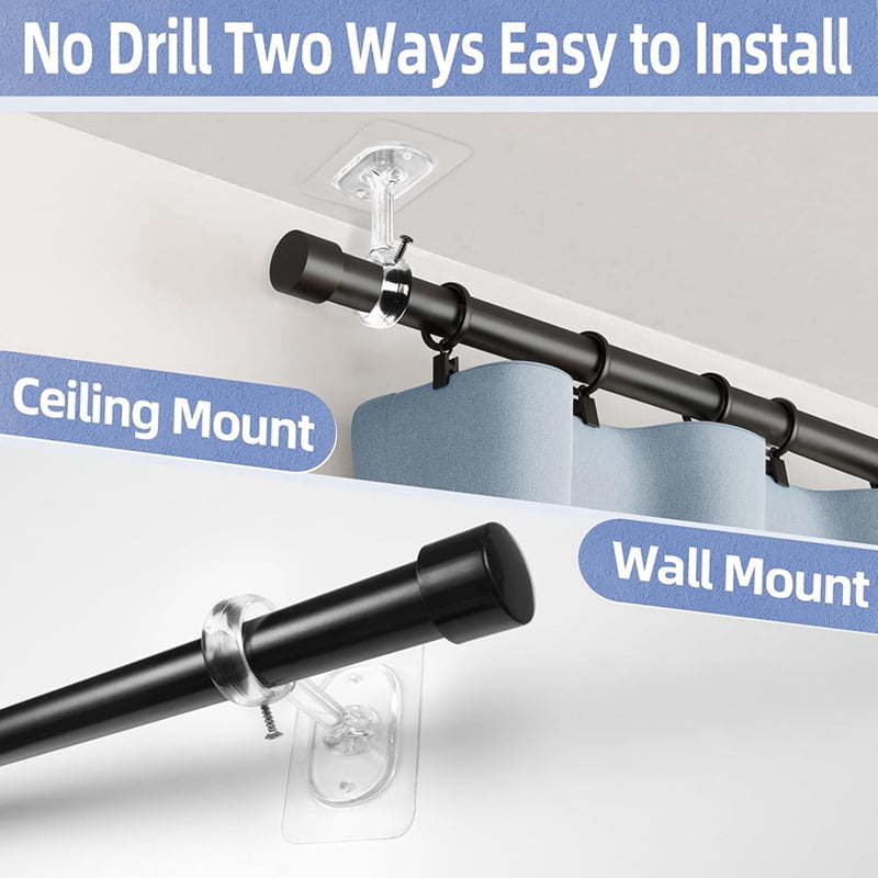 10 Pack No Drill Ceiling Mount Rod Brackets, Heavy Duty Self Adhesive ...