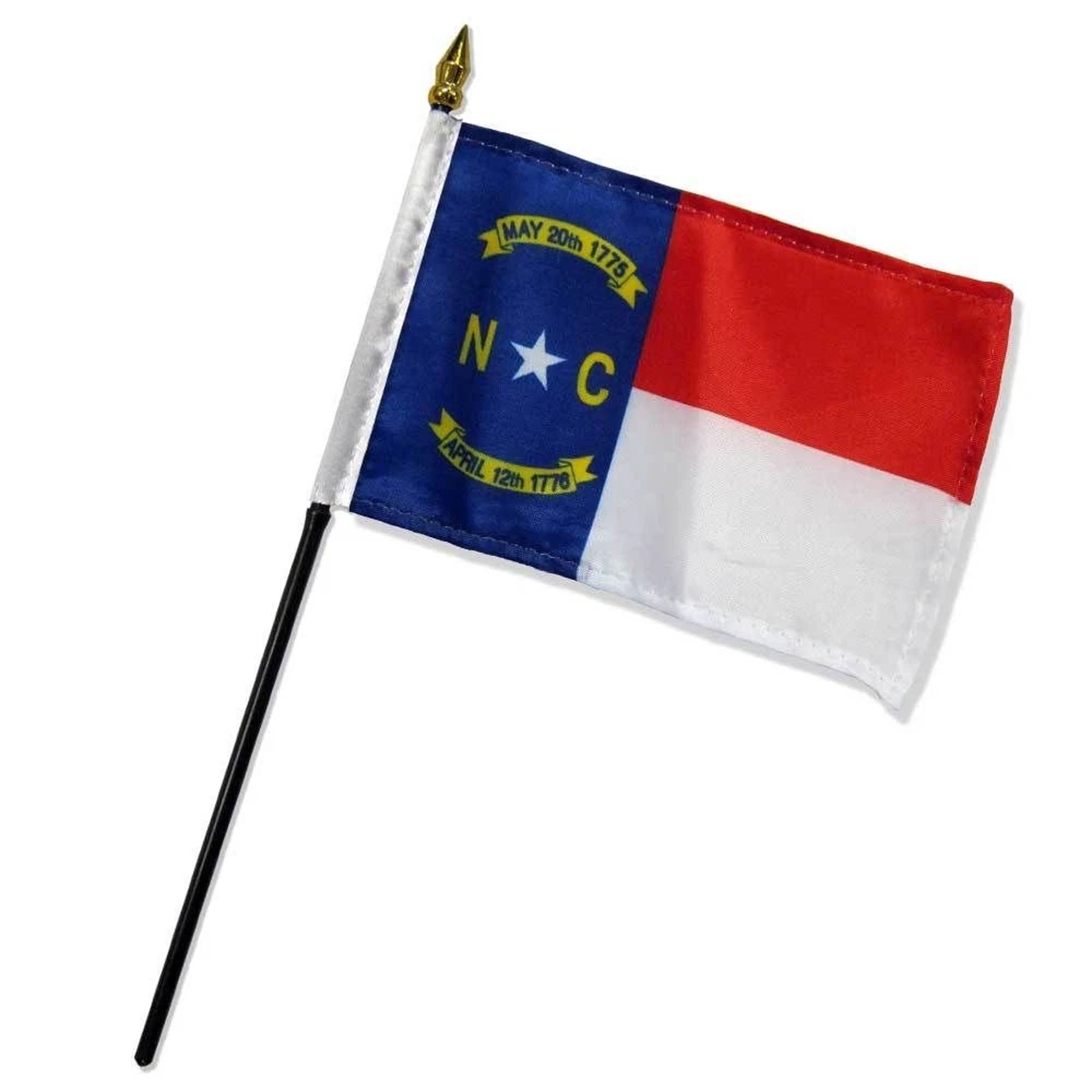 10 Pack North Carolina State Flag 4"x6" Desk Table Stick (sewn edges ...