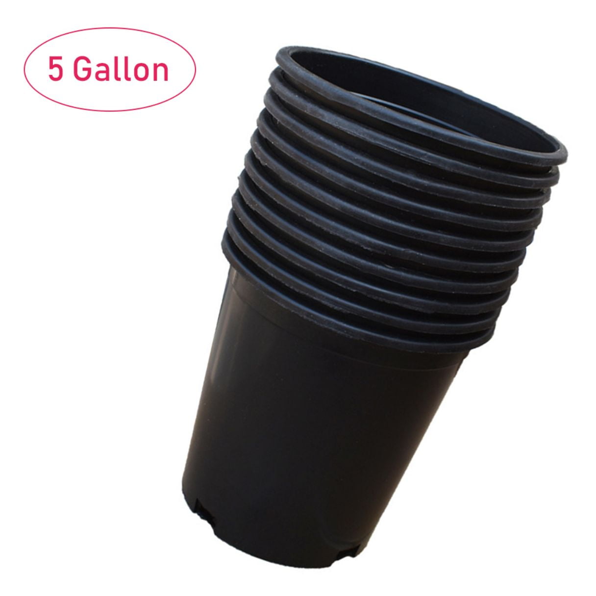 10 Pack Nursery Pot, 5 Gallon Nursery Container Injection Molded Pot ...