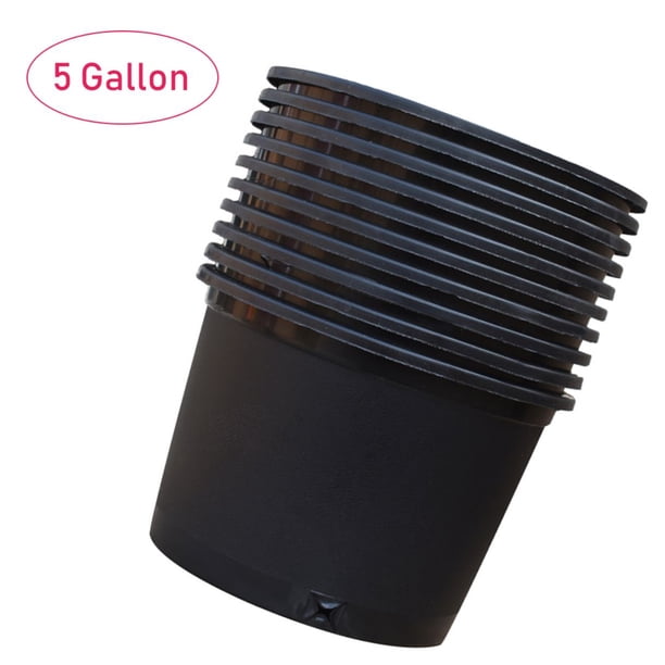 10 Pack Nursery Pot, Short 5 Gallon Nursery Container Injection Molded ...