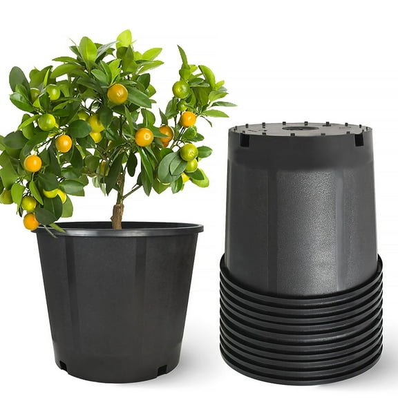 Junepar 7 Gallon Plant Nursery Pots Plastic Pots with Drainage Holes ...