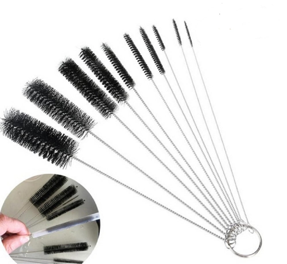 10-Pack Nylon Straw Cleaning Brushes – Durable Stainless Steel Drinking ...