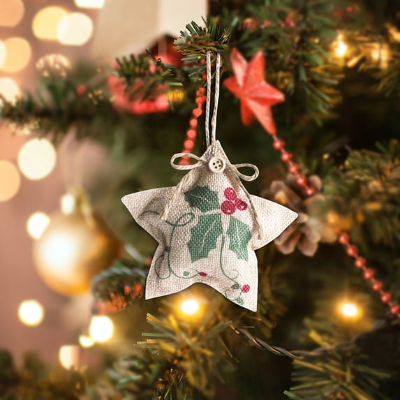 10 Pack Of 2pc Rustic Christmas Tree Ornaments Farm Hanging Decorations ...