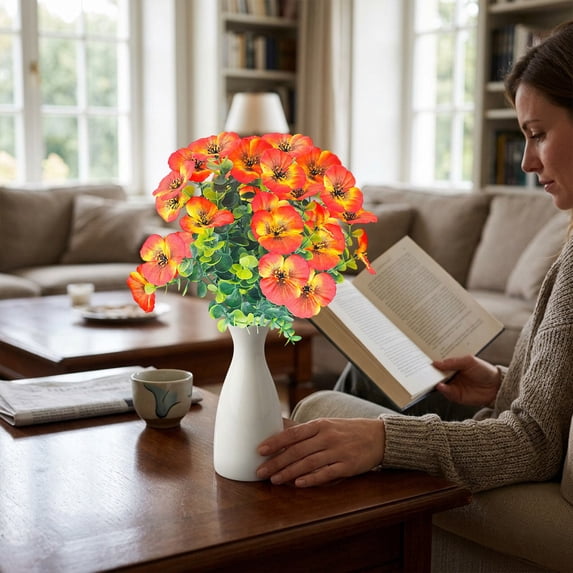 10 Pack Of Artificial Pansy FlowersRealistic Fake Flower StemsLifelike ...