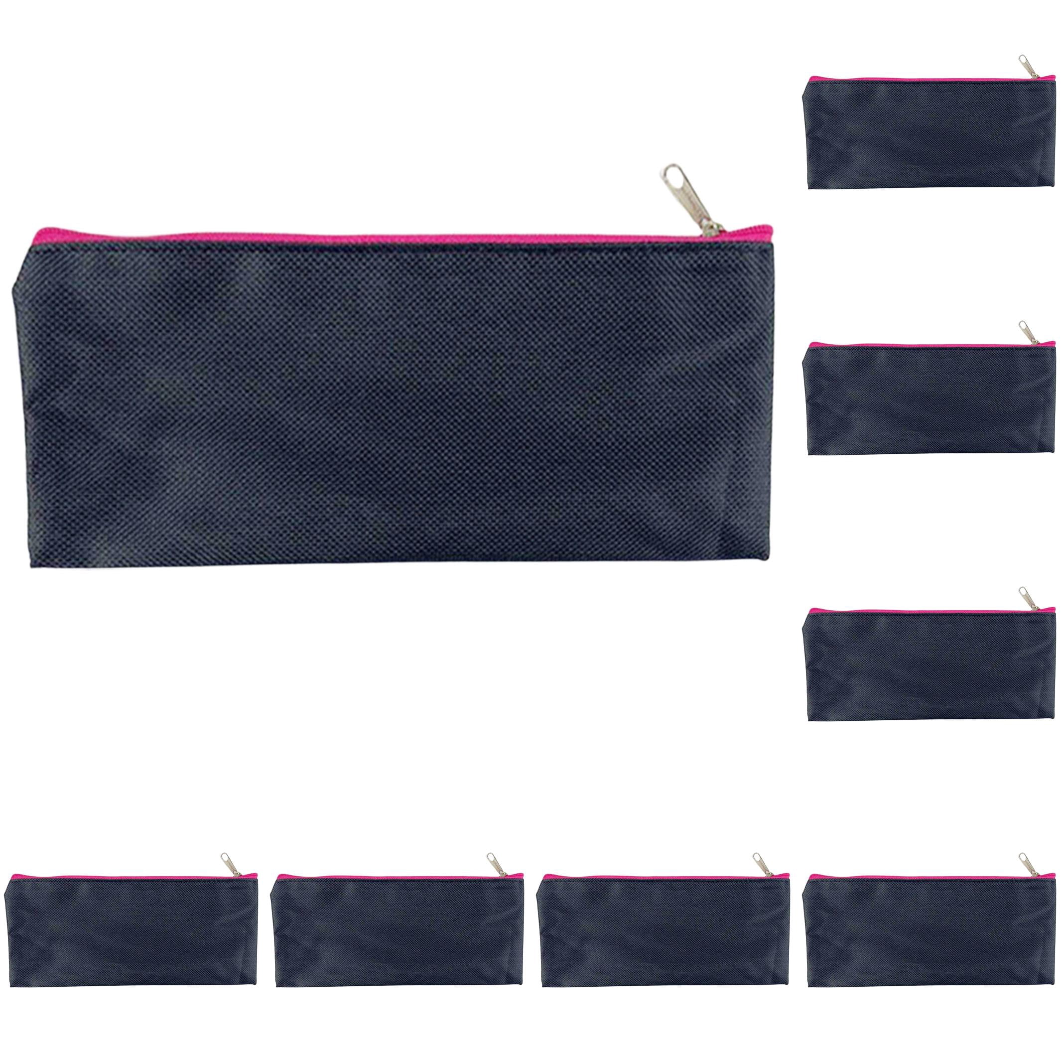 10 Pack Of Bulk Solid Color Zippered Pencil Cases for Pens, Pencils ...