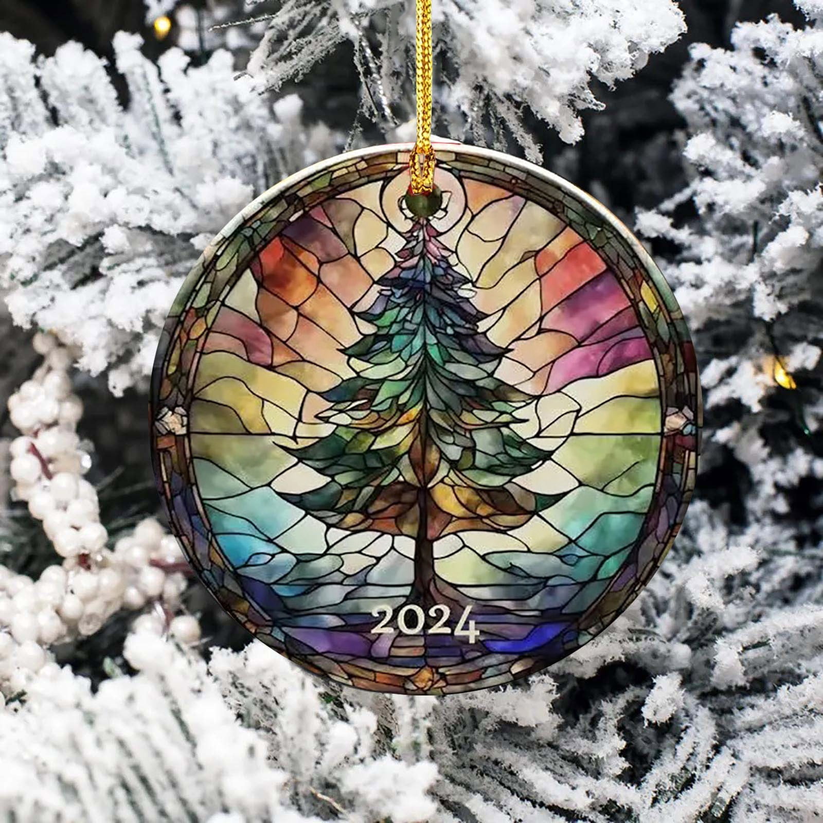 10 Pack Of Christmas Acrylic Pendant Concave Textured Round Pendant ...