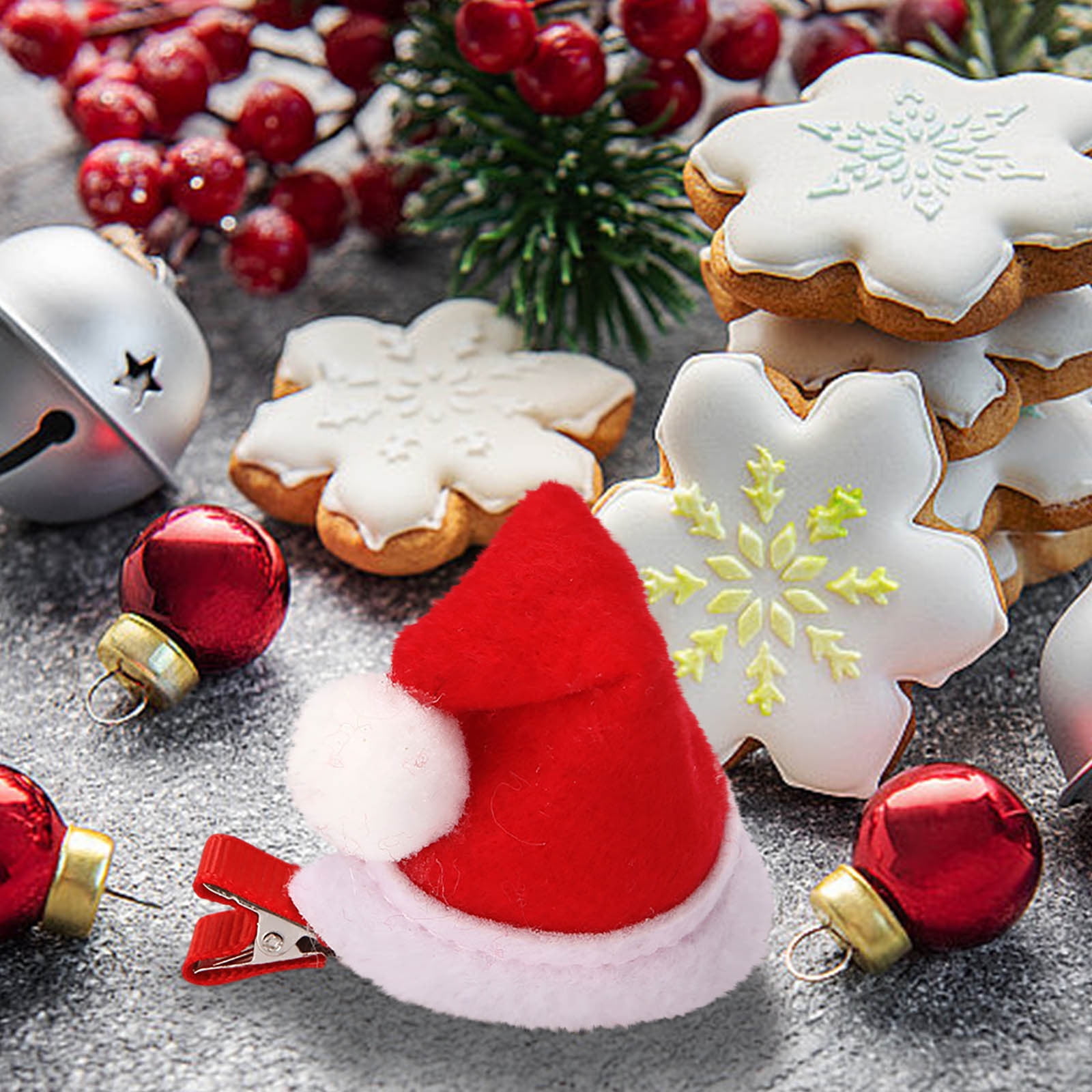 10 Pack Of Christmas Children's Small Hat Hairpin Gift Red Birthday ...