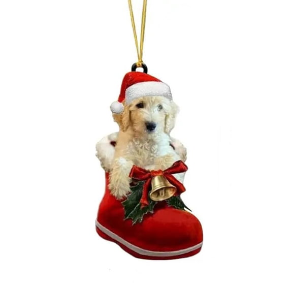 10 Pack Of Cute Dog Christmas Tree Pendant Acrylic Christmas Decoration ...