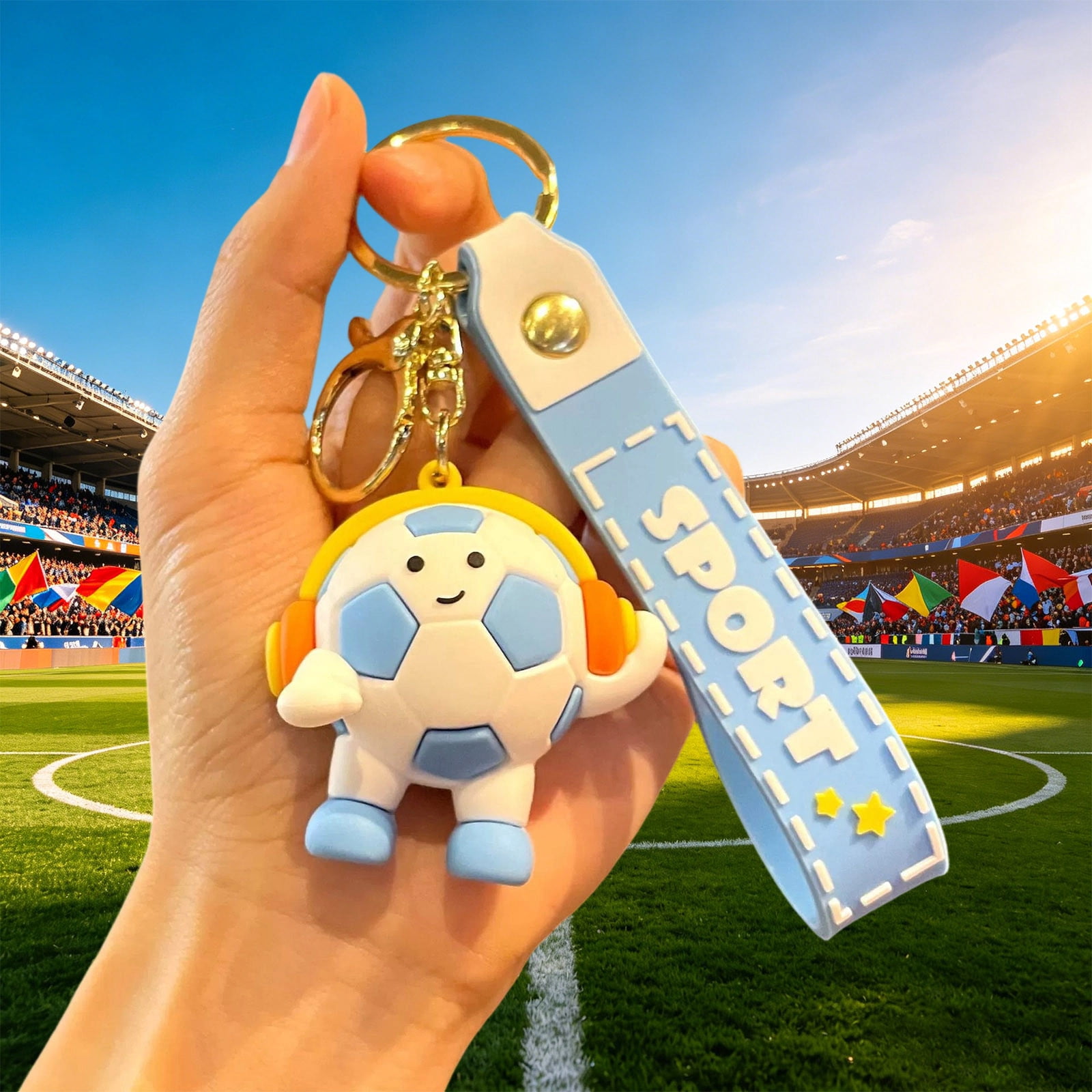 10 Pack Of Cute Soccer Ball Keychain Football Gift For Boys Girls ...