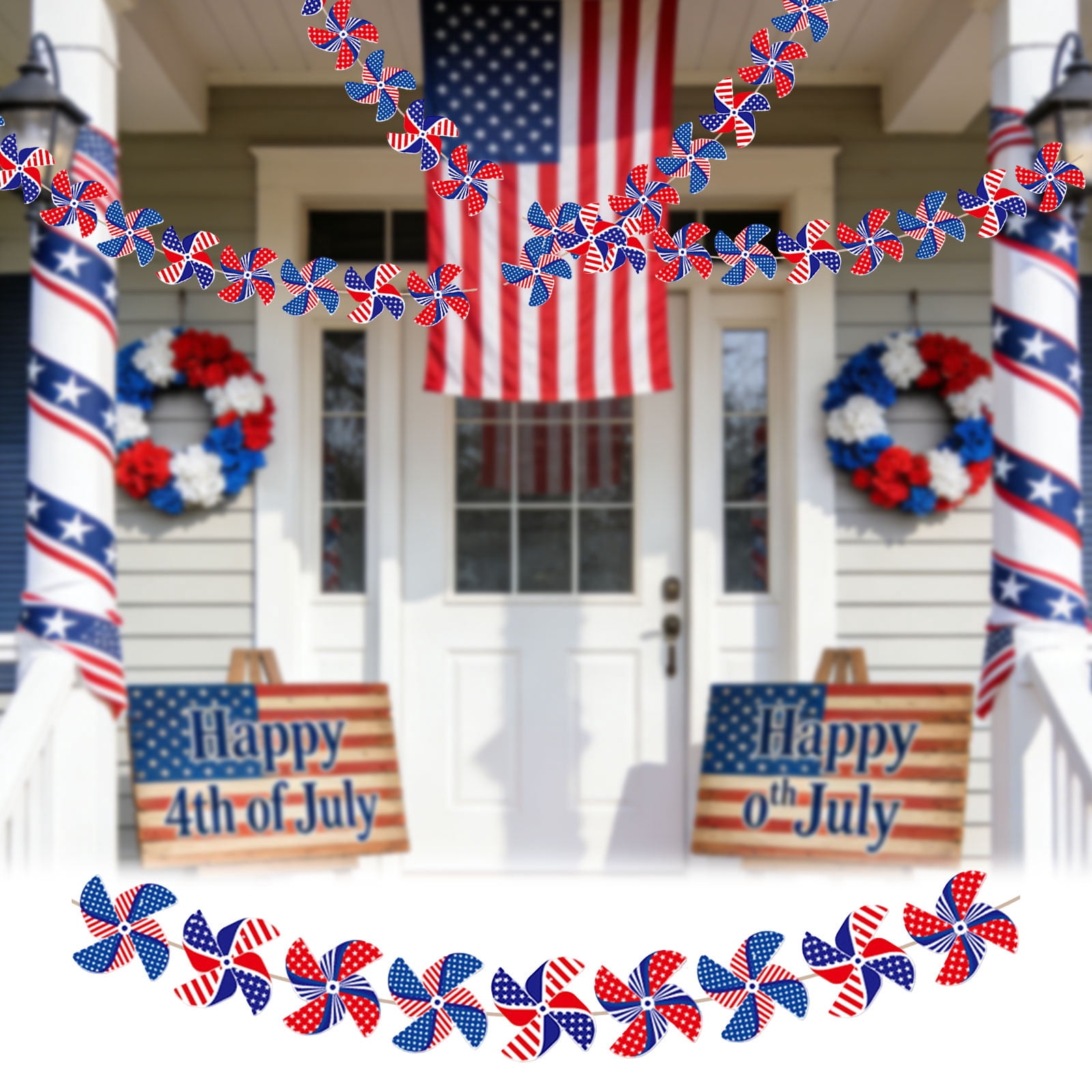 10 Pack Of Independence Day Party Decorations Patriotic Flag Bunting ...