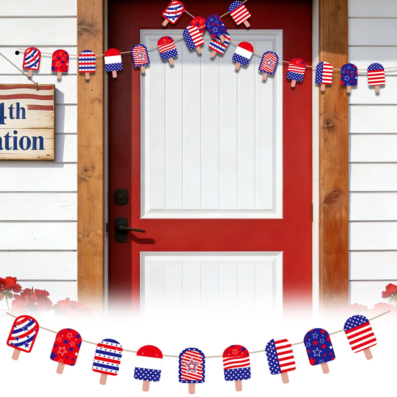 10 Pack Of Independence Day Party Decorations Patriotic Flag Bunting ...