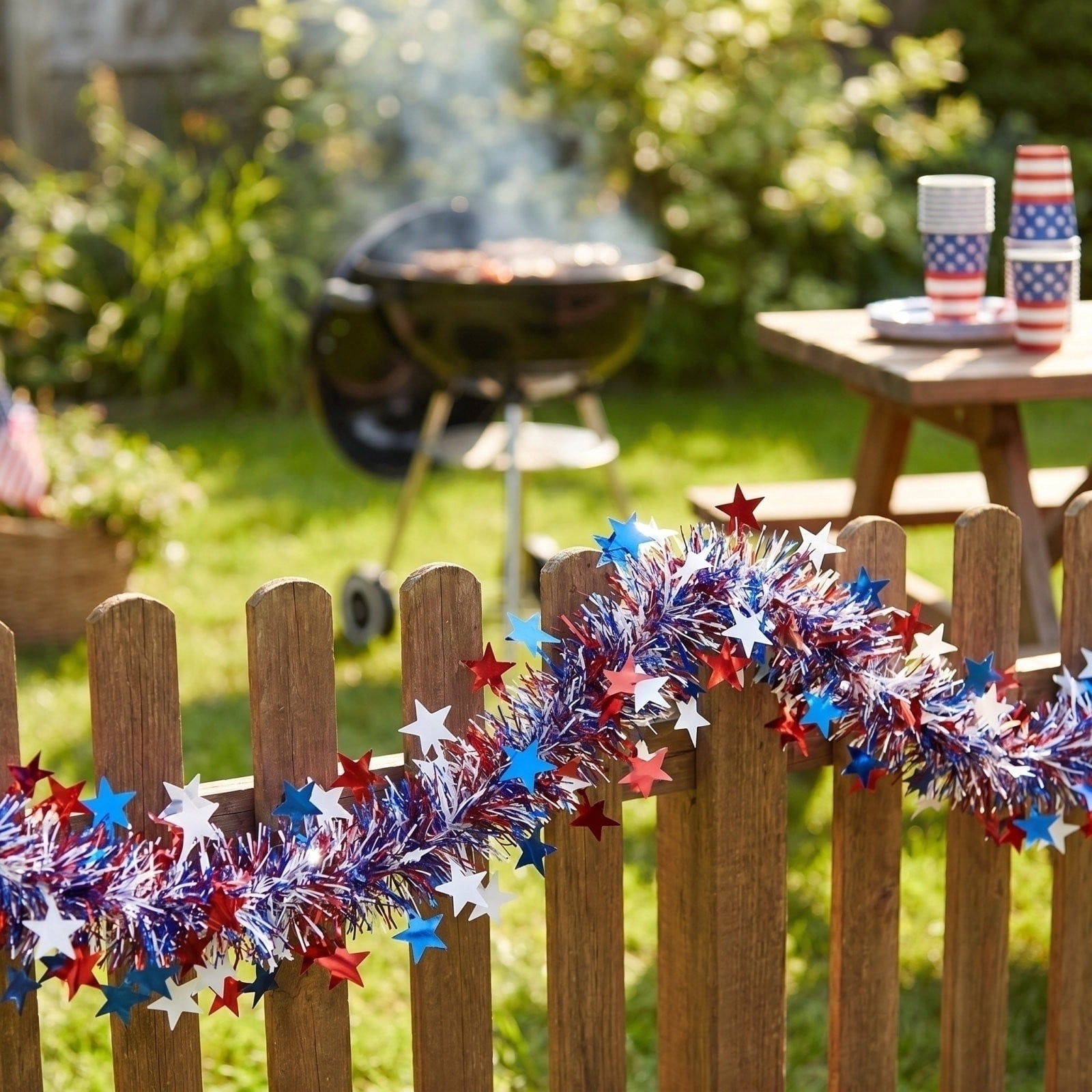 10 Pack Of Independent Day Colorful Flower Red White Blue Five Pointed ...