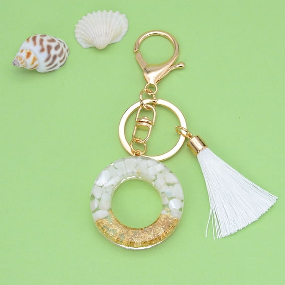 10 Pack Of New White Tassel Letter Key Chain Crystal Drop Pendant ...
