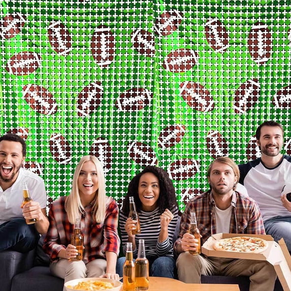 10 Pack Of Party Decorations Green Football 2025 Sports Party ...