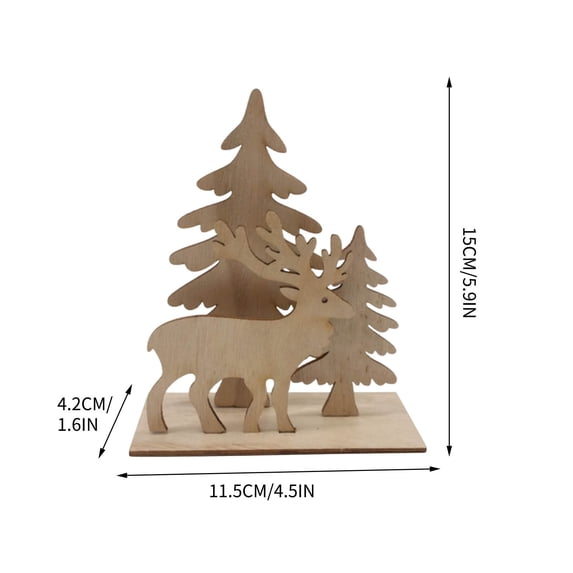10 Pack Of Wooden Crafts Christmas Deer Ornament - Walmart.com