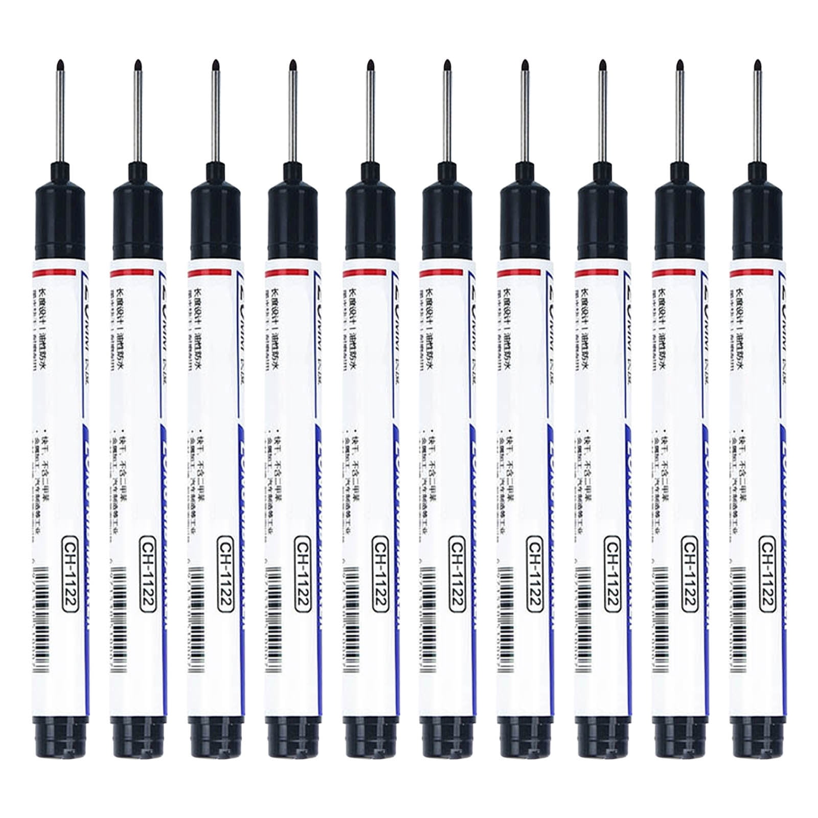 10-Pack Oil-Based Long Nozzle Markers - Waterproof Deep Hole Writing ...