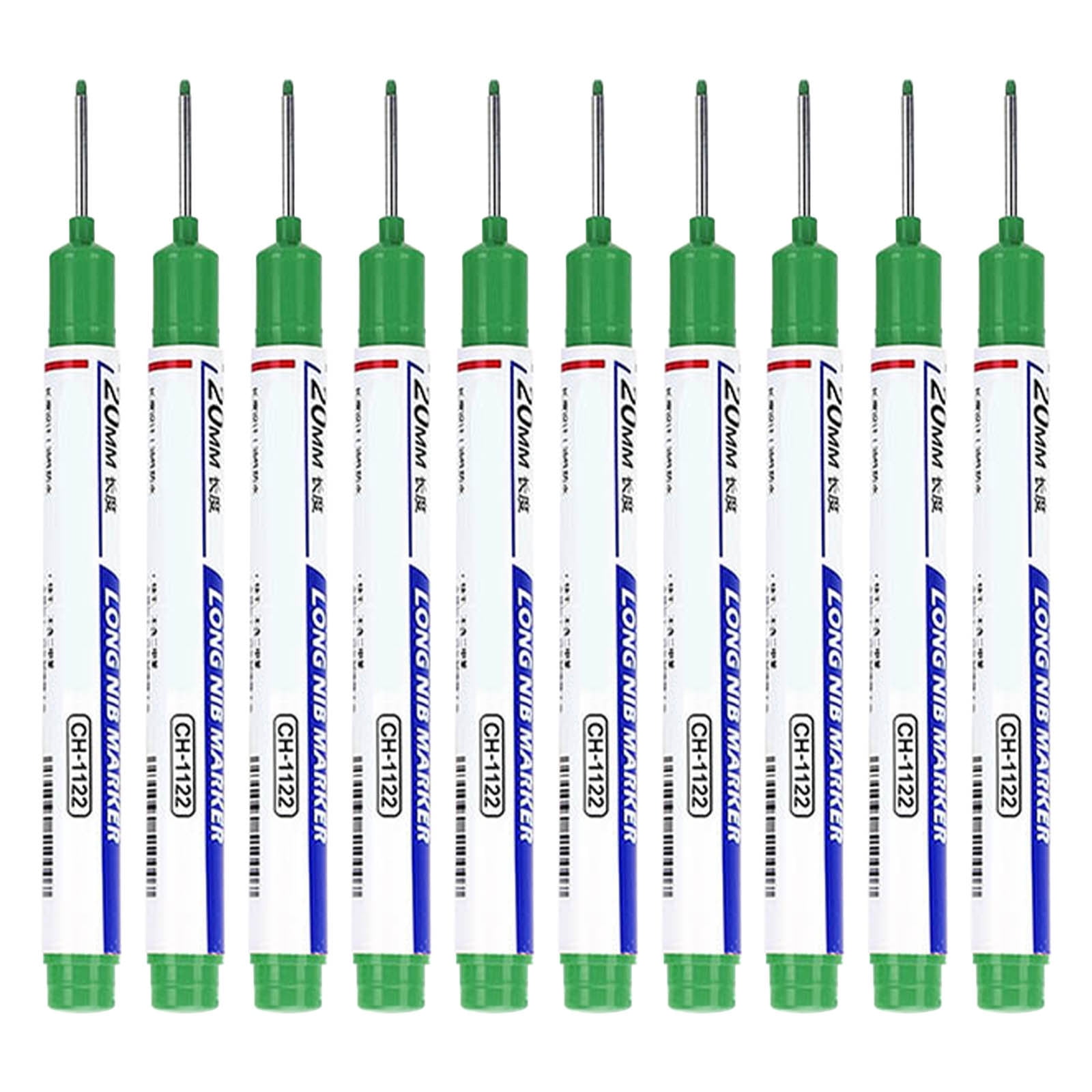 10-Pack Oil-Based Long Nozzle Markers - Waterproof Deep Hole Writing ...